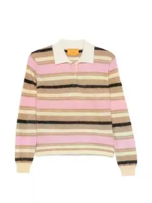 Guest In Residence Grizzly Striped Cashmere Polo Shirt - Neutrals