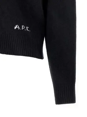 A.p.c. Short Embroidered Wool Cardigan