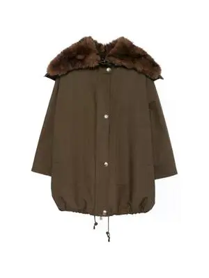 VALENTINI 1972 Faux-fur-trim Hooded Coat - Green