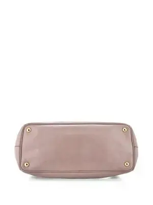 Prada Double Zip Lux Saffiano Leather Medium Tote Bag - Neutrals
