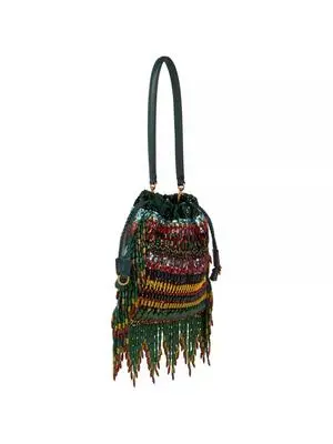 Etro Small Kalispera Bag With Sequins And Beads - Green