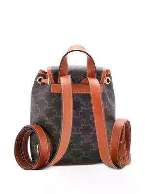 Celine Folco Triomphe Coated Canvas Mini Backpack - Brown