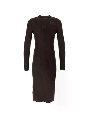 MC2 SAINT BARTH Ribbed-knit Long-sleeve Midi Dress