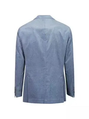 Brunello Cucinelli Denim-effect Cotton Velvet One-and-a-half Breasted Tailor Blazer With Metal Buttons - Blue