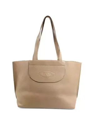 TOD'S Logo-debossed Leather Tote Bag - Neutrals