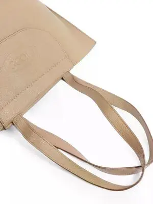 TOD'S Logo-debossed Leather Tote Bag - Neutrals