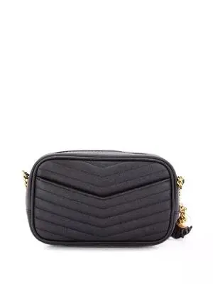 Saint Laurent Lou Camera Bag Matelasse Chevron Leather Mini Crossbody Bag - Black