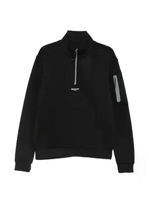 MURPHY&NYE Scrupper Quarter-zip Logo-print Sweatshirt - Black