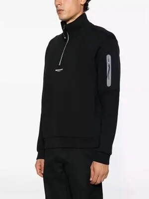 MURPHY&NYE Scrupper Quarter-zip Logo-print Sweatshirt - Black