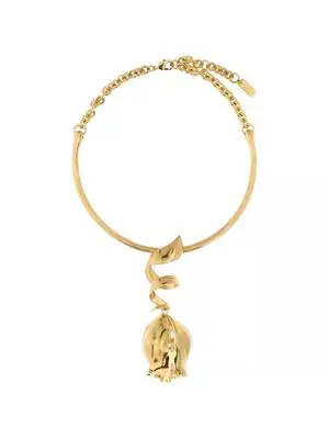 Chloé Spiral Flower Pendant Necklace - Gold