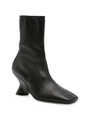Dries Van Noten Leather Heeled Ankle Boots