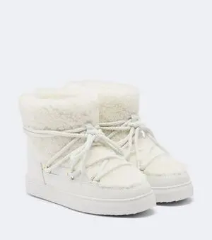 Inuikii Curly Shearling And Leather Snow Boots