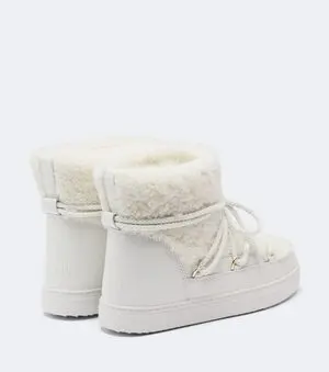Inuikii Curly Shearling And Leather Snow Boots