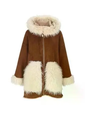 BULLY Faux-fur Trim Hooded Coat - Brown