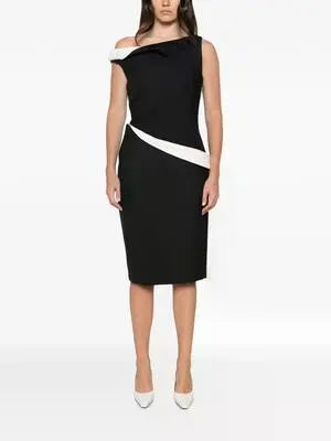 RÓHE Asymmetric Two-tone Midi Dress