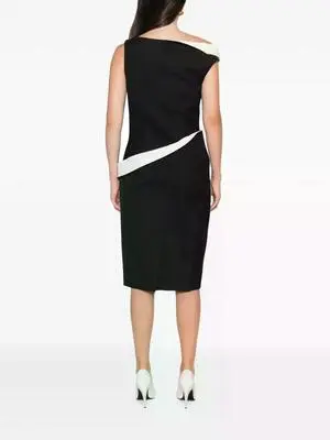 RÓHE Asymmetric Two-tone Midi Dress