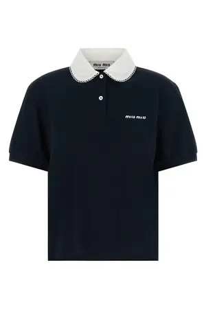 Miu Miu Scalloped Collar Polo Shirt