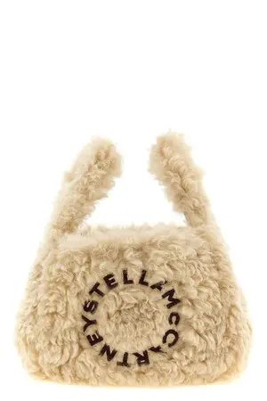 Stella McCartney Shearling Logo Shoulder Bag