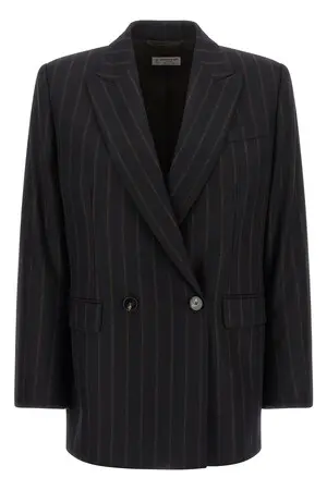 Alberto Biani Pinstripe Flannel Blazer
