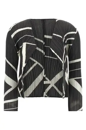 Issey Miyake Fold Line' Cardigan - White/black