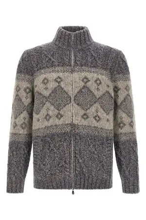 Brunello Cucinelli Chiné Yarn Cardigan - Gray