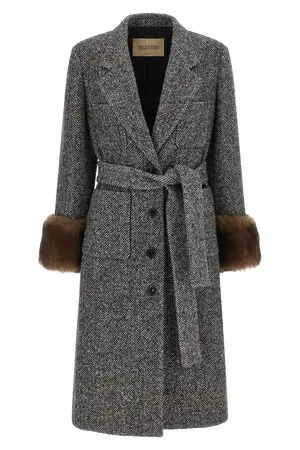 Valentino Garavani Mossi' Coat - White/black