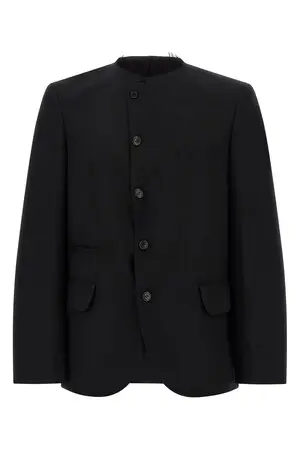 Comme Des Garçons Raw Cut Hem Blazer - Black