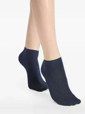 Wolford Ribbed Cotton Socks - Blue