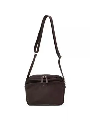 AGNES B. Logo Patched Shoulder Bag - Brown