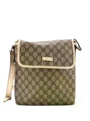Gucci Flap Messenger Gg Coated Canvas Small Crossbody Bag - Brown