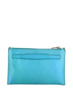 Prada Zip Flat Shoulder Bag Saffiano Leather Small Clutch Bag