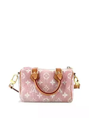 LOUIS VUITTON Speedy Bandouliere Nm Bag Monogram Jacquard Denim Nano Crossbody Bag - Pink