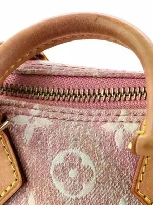 LOUIS VUITTON Speedy Bandouliere Nm Bag Monogram Jacquard Denim Nano Crossbody Bag - Pink