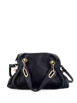 Chloé Paraty Top Handle Bag Leather Medium Satchel - Black
