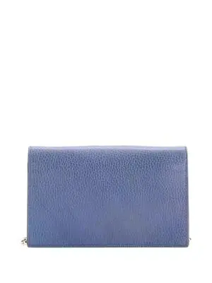 Gucci Interlocking Wallet On Chain Leather Crossbody Bag Blue