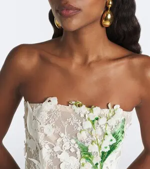 LEO LIN Roselle Embellished Lace Bustier Dress