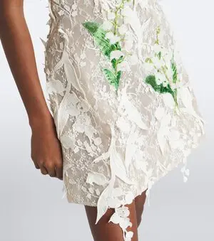 LEO LIN Roselle Embellished Lace Bustier Dress