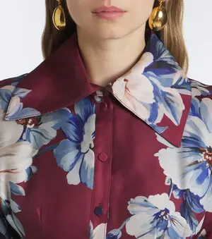 LEO LIN Josephine Belted Floral Silk Gown