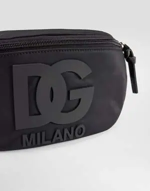Dolce & Gabbana Nylon Waist Bag With Dg Rubber Patch