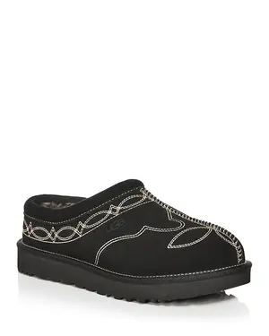 UGG Tasman Western Suede Slippers - Black