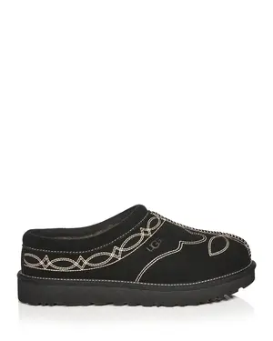 UGG Tasman Western Suede Slippers - Black