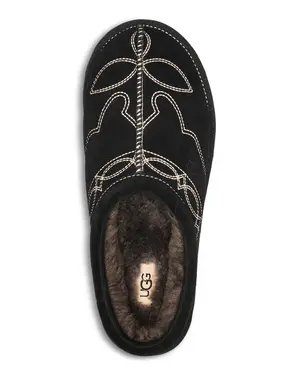 UGG Tasman Western Suede Slippers - Black