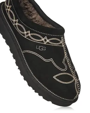 UGG Tasman Western Suede Slippers - Black