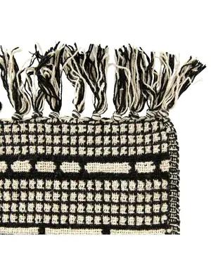 OLIVE GROVE Soft Cotton Blend Throw With Diamond Pattern