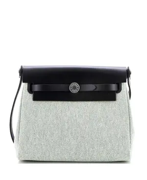 Hermès 20 Herbag Zip Toile And Leather - Black