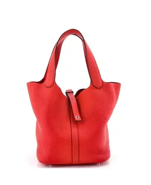 Hermès Mm Picotin Lock Bag Clemence - Red