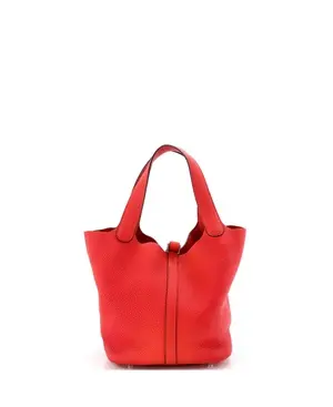 Hermès Mm Picotin Lock Bag Clemence - Red