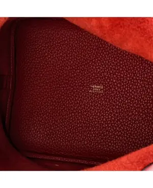 Hermès Mm Picotin Lock Bag Clemence - Red