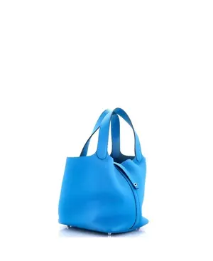 Hermès Mm Picotin Lock Bag Clemence - Blue