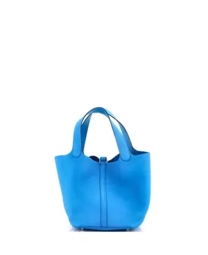 Hermès Mm Picotin Lock Bag Clemence - Blue